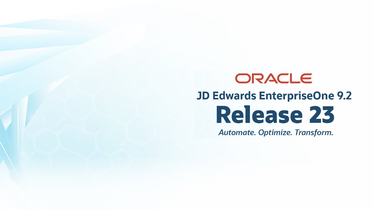 JD Edwards EnterpriseOne Release 23