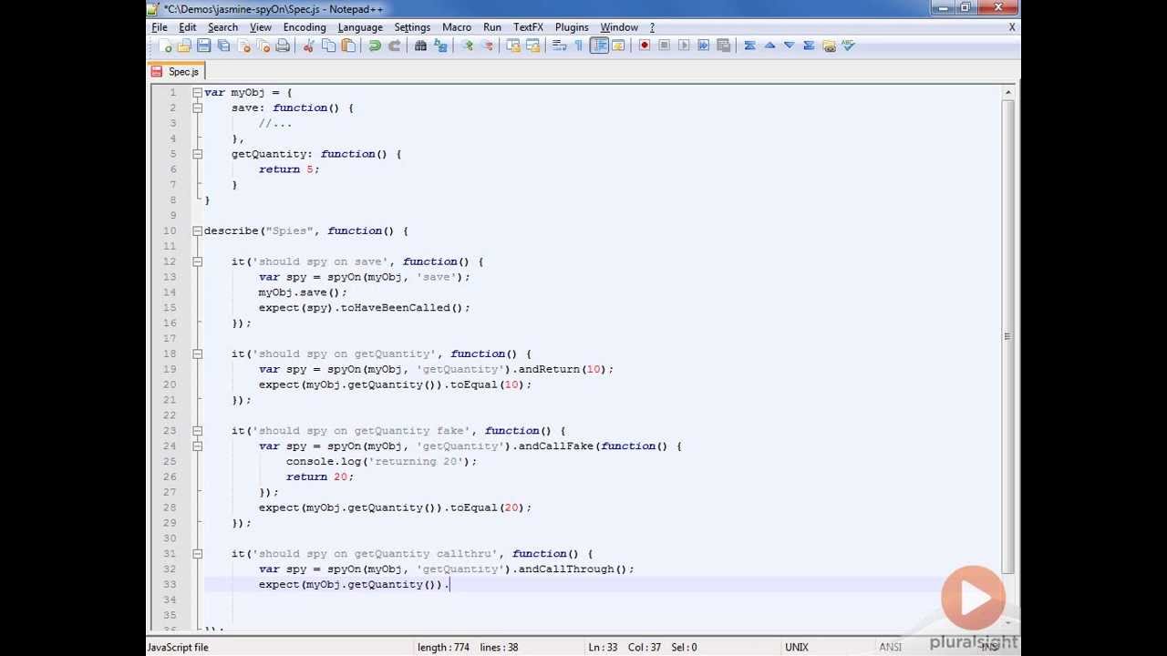 Testing your JavaScript with Jasmine spies