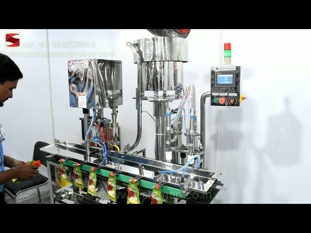 Spout Pouch Filling Machine - Semi Automatic Spout Pouch Liquid Filling ...