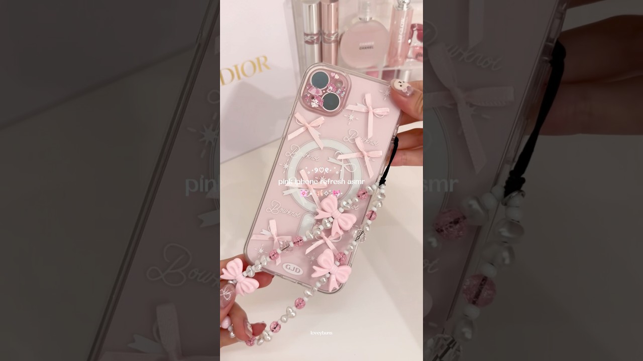 iphone refresh ASMR 🎀🤍 #iphonerefresh#asmr#pinkiphone#coquette#aesthetic#balletcore#pink