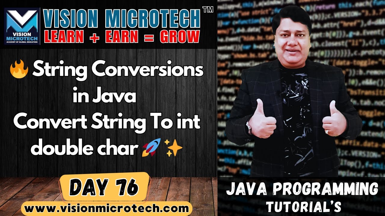 🔥 String Conversions in Java | Convert String To int double char 🚀 ✨