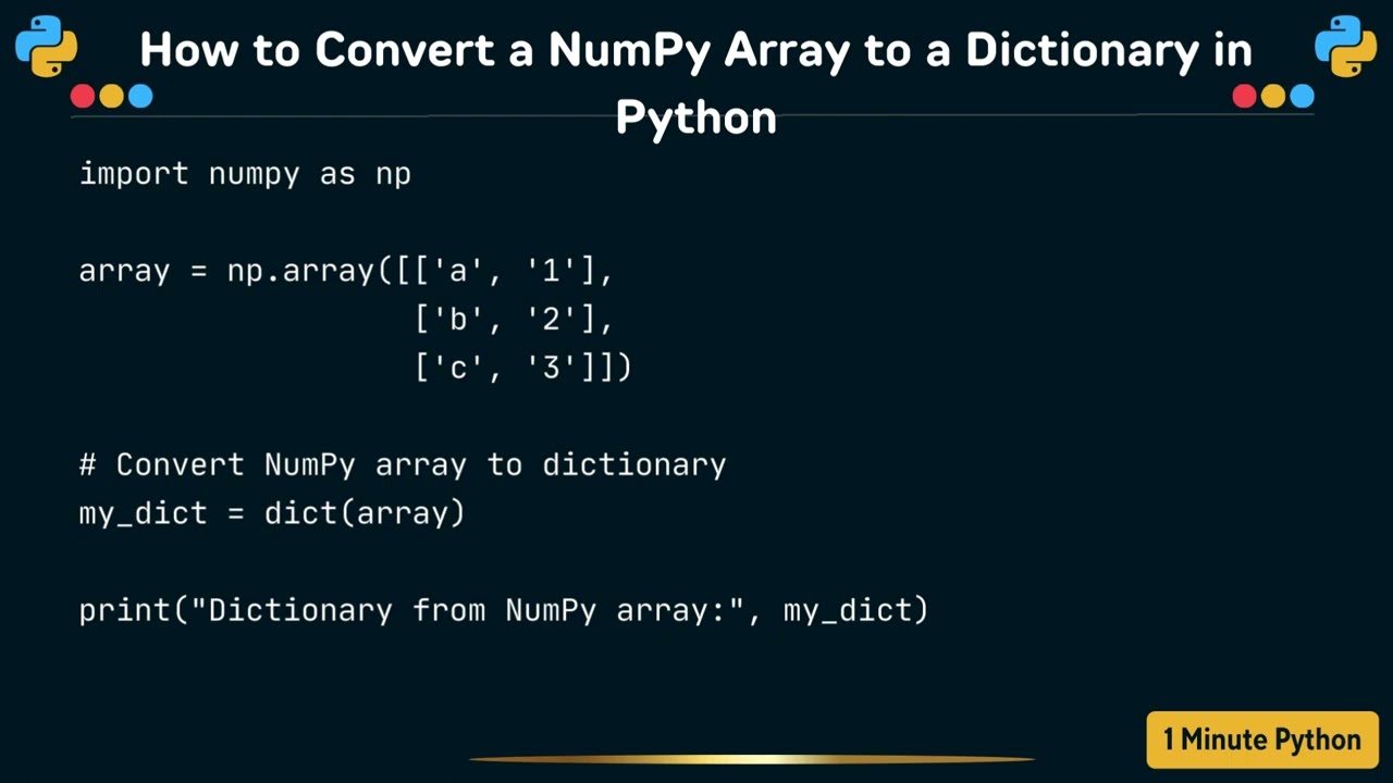 How to Convert a NumPy Array to a Dictionary in Python