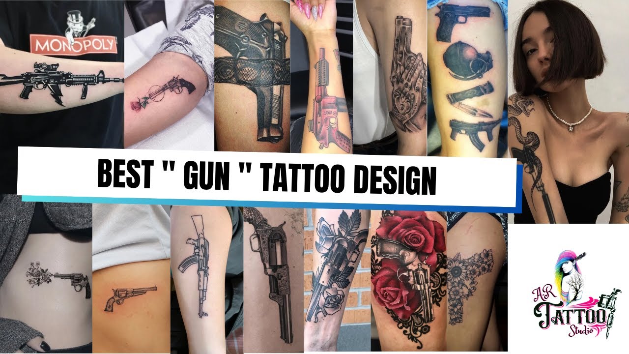 Realistic Gun Tattoo Designs 2025 | Stylish Weapon Tattoo Inspiration | Unique Pistol and Tattoo Art