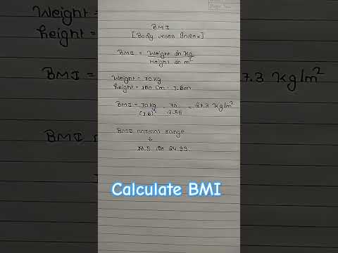 how to calculate BMI !! body mass Index !! bmi height and weight......!