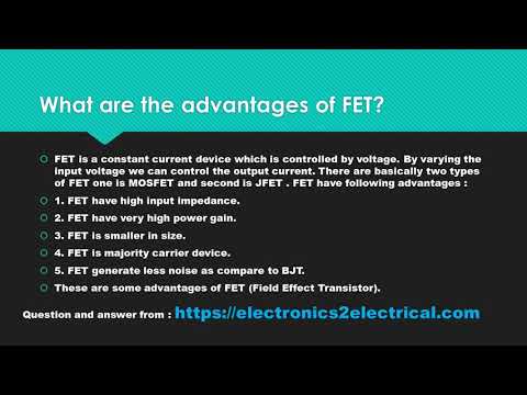 What are the advantages of FET | Electrical Engineering