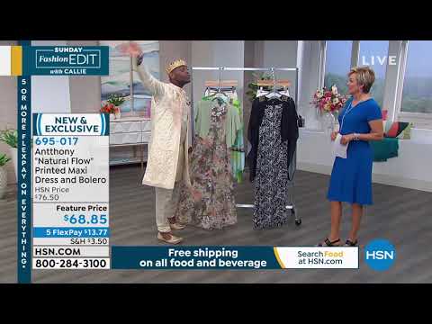 Antthony "Natural Flow" Printed Maxi Dress and Solid Bol...