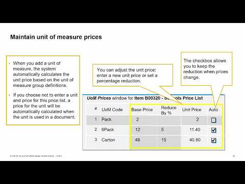 SAP Business One Version 10.0 - Pricing: Create a Pricelist Training