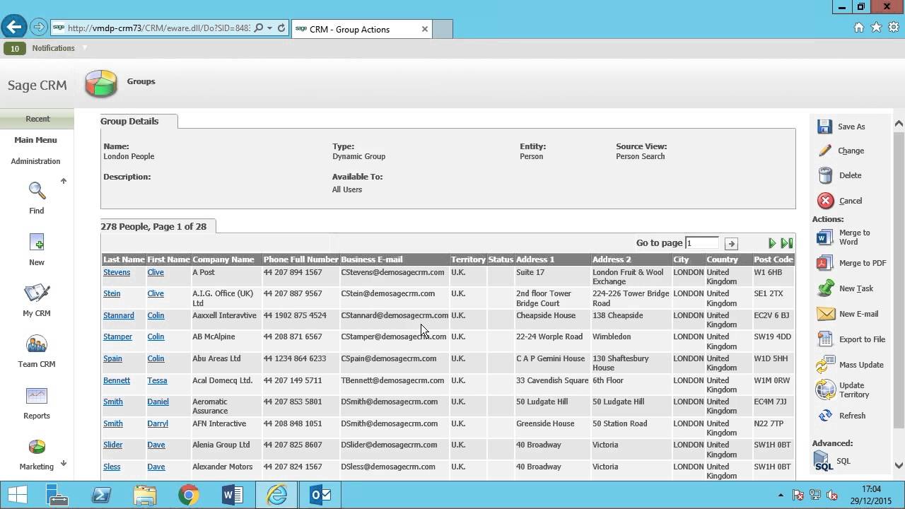 Performing Mass Updates in Sage CRM | DMC Hints & Tips