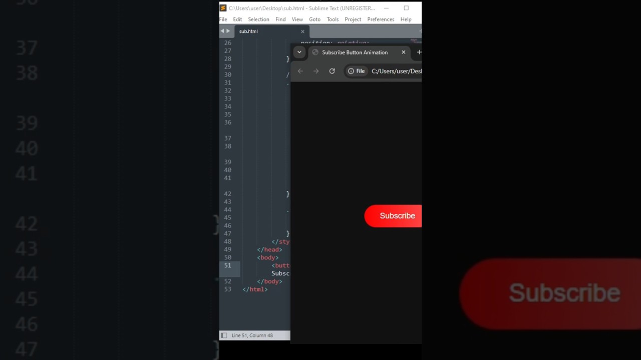 HTML Subscribe Animation Button #html #webdevelopment #codingforbeginners #learntocode