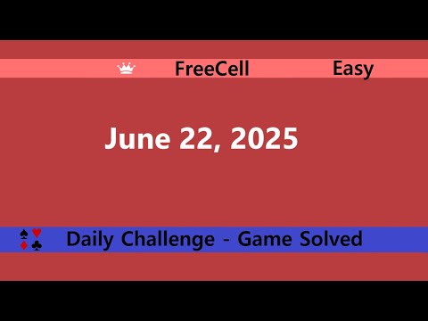 Microsoft Solitaire Collection | FreeCell Easy | June 22, 2025 | Daily Challenges