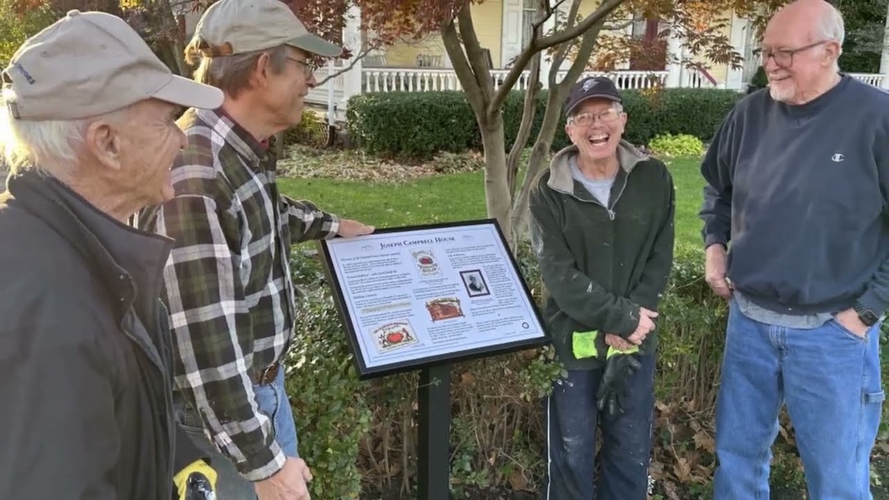Reinstalling historic marker at 308 Main Street, Riverton, NJ, 11/22/2022