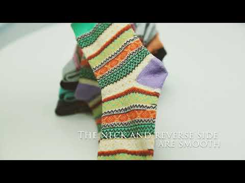 Justay 5 Pairs Winter Womens Wool Socks Vintage Warm Socks Thick Cozy Socks Knit Casual Crew Socks.