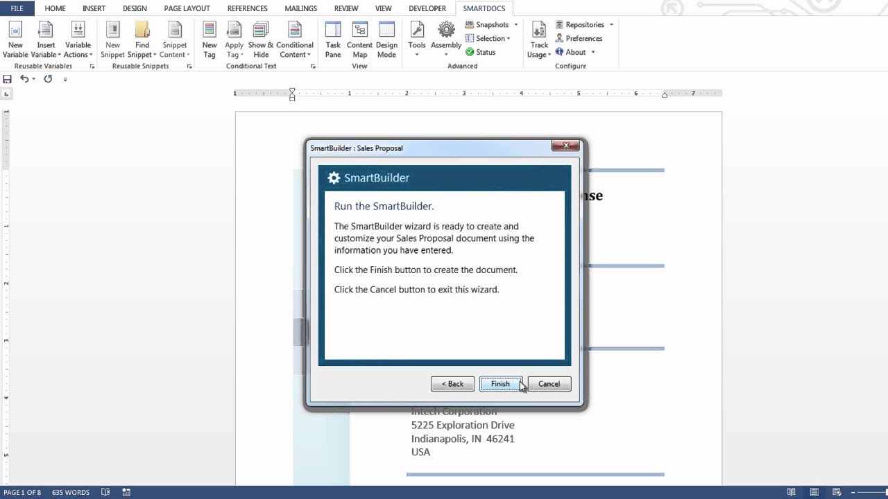 Automatically build proposals and contracts inside Word - SmartDocs