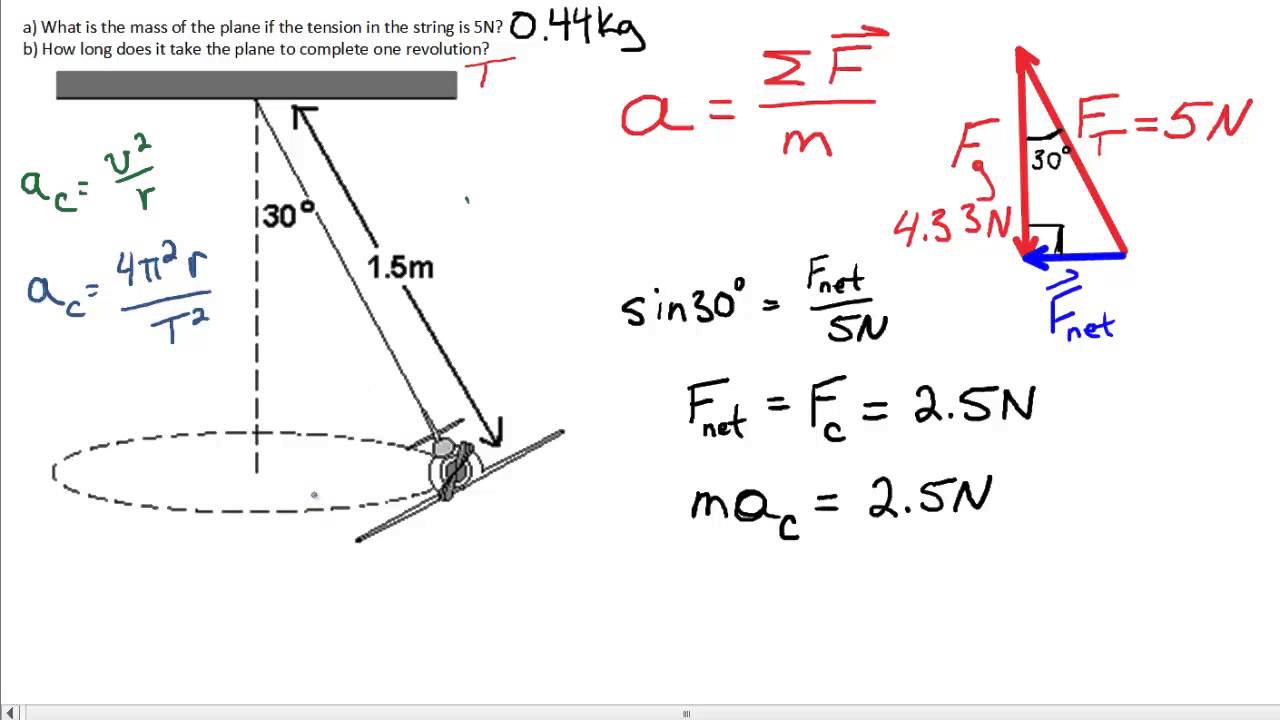 Circular Motion - Plane on a string Part 2