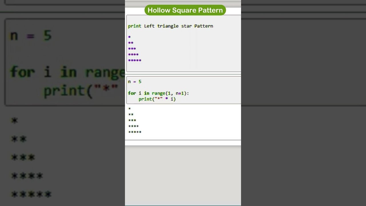 Left triangle star Pattern | pattern program in python #shorts