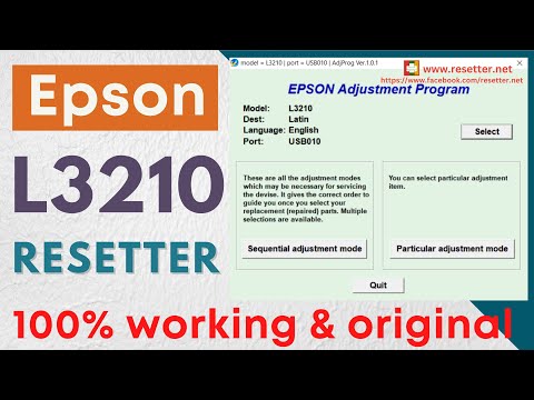 Epson L3210 Resetter | Original Epson Adjustment Program | Waste Inkpad Counter Reset | 100% Working