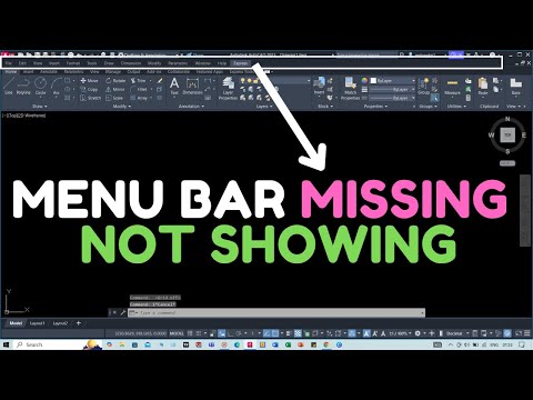 autocad menu not showing | AUTOCAD MENU BAR MISSING