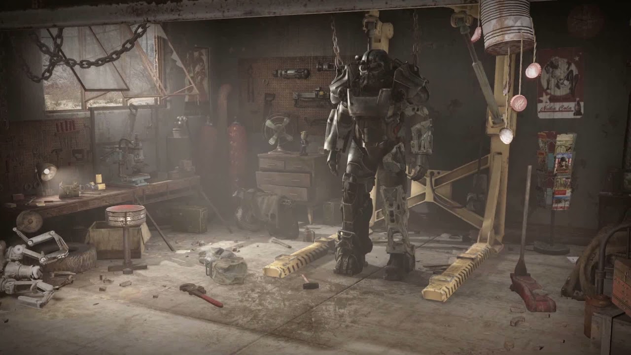Fallout 4 Garage Home Main Menu Loop Live Desktop Wallpaper (No Sound) Demonstration!