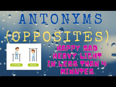 Learn Antonyms (opposites) with simplicity in less than 4 minutes.