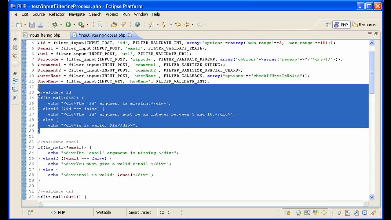 PHP: Input Filtering Advanced II