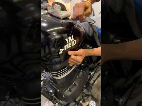 Removing royal enfield logo #meteor350 #modification #royalenfield #shorts