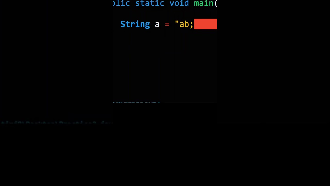 error: unclosed string literal