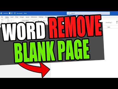 How To Remove Blank Page In Word