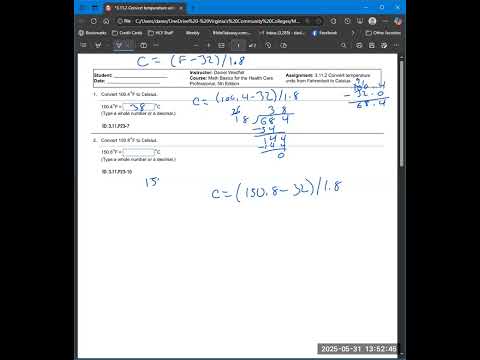 3.11.2 Convert temperature units from Fahrenheit to Celsius