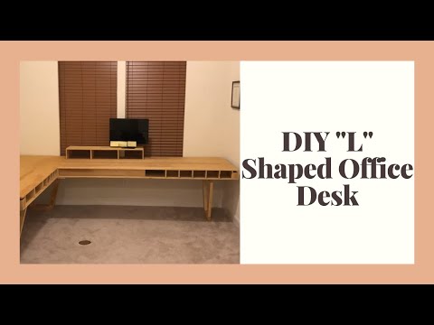 DIY "L" Shaped Office Desk On A Budget With Built in Cable Storage