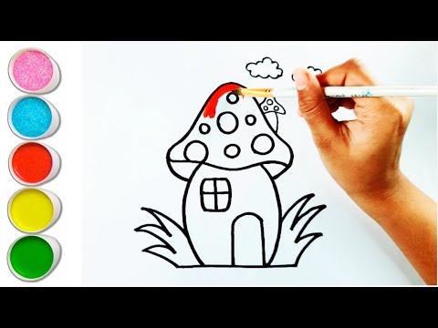 How To Draw a Mushroom House For Kids