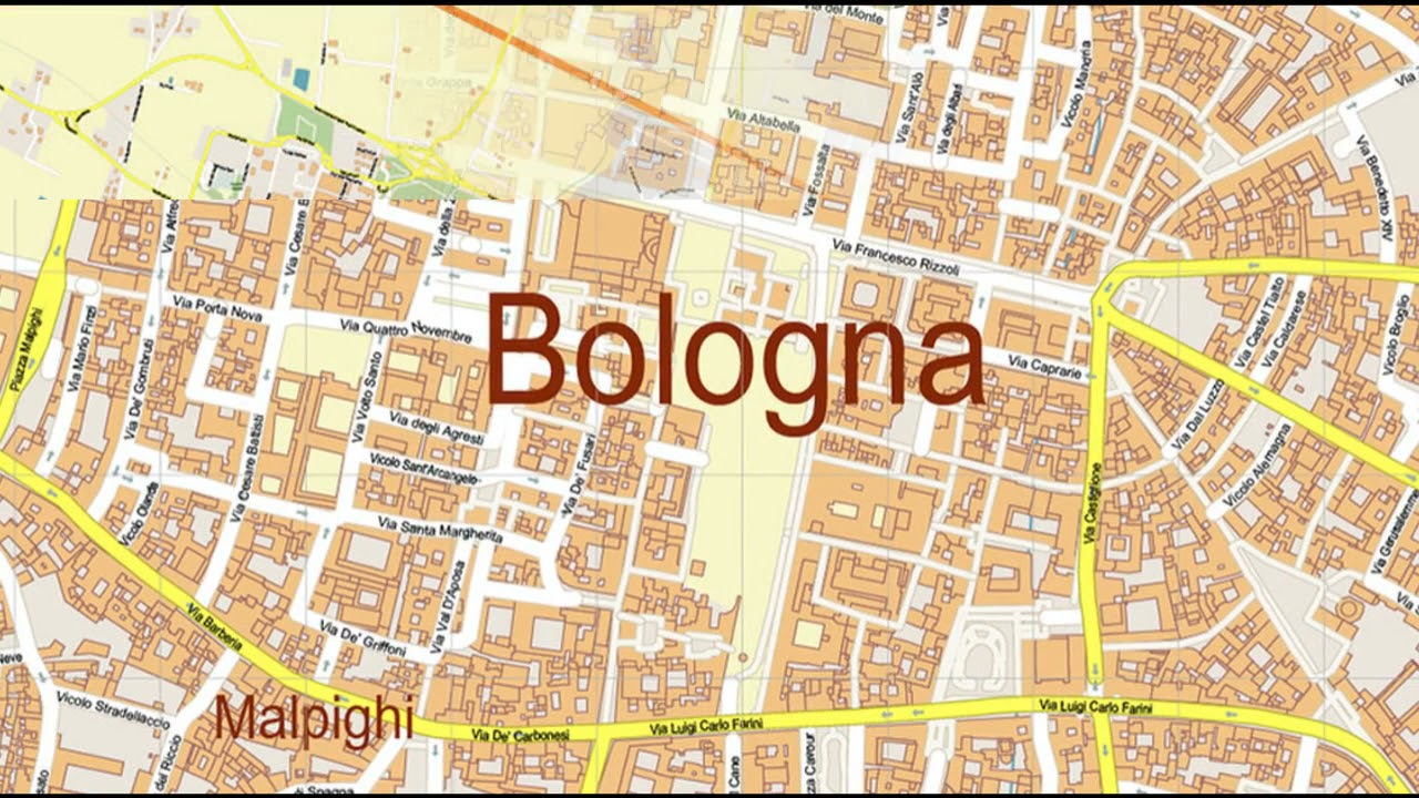 Bologna Italy map vector gvl17b ai 10 ai
