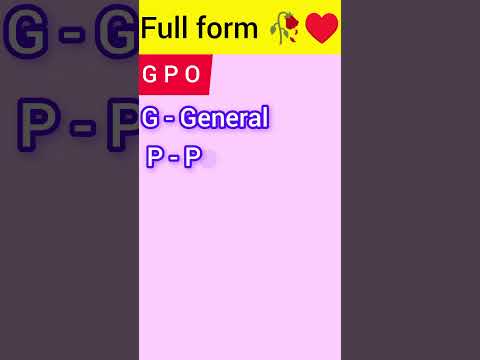 gpo### full form video####shot