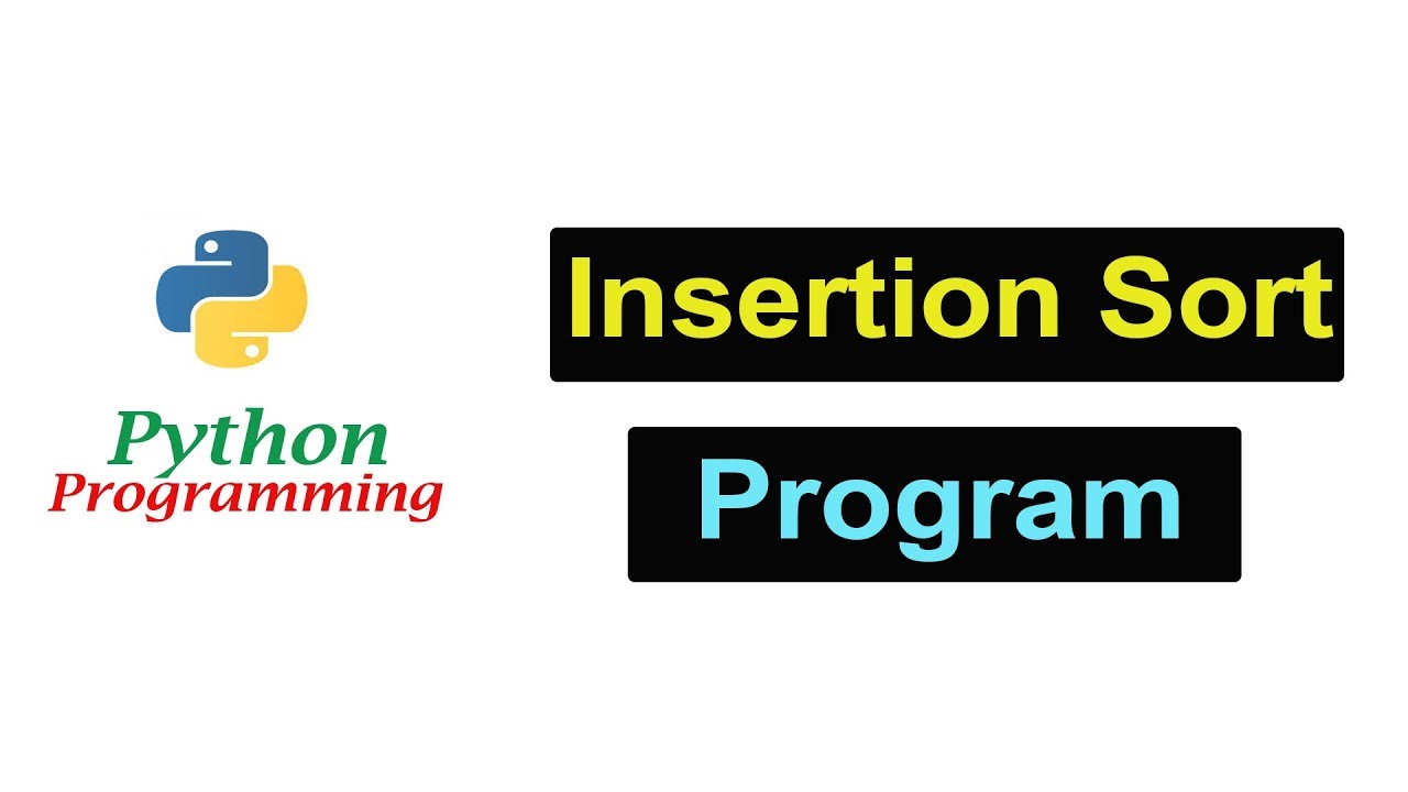 Python Programming  - Insertion Sort Program | Beginners Tutorials