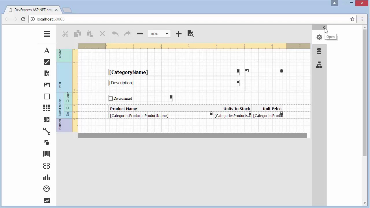 Reporting: ASP.NET MVC End-User Designer