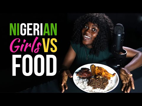 Nigerian Girls vs Food: Ofada Rice + Dodo + Ofada Stew + Chicken (ASMR Mukbang Eating Sounds)