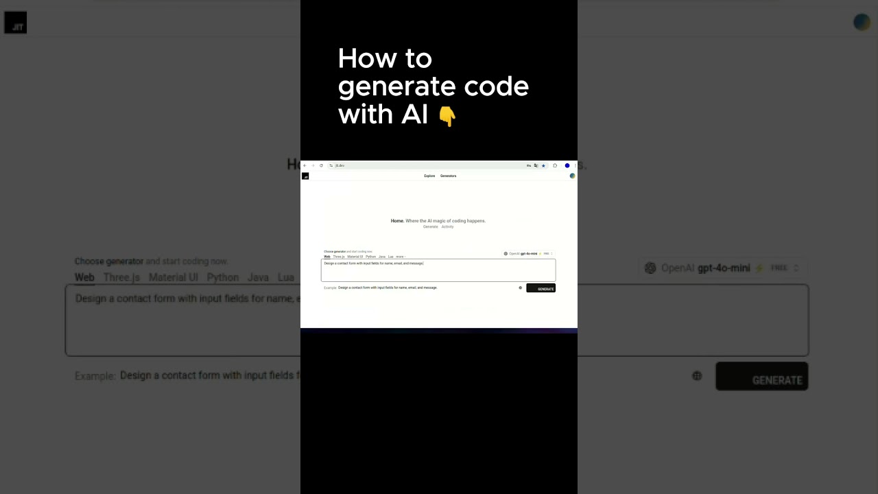 Generate code with AI, instantly. #ai #coding #chatgpt4 #computerlanguage