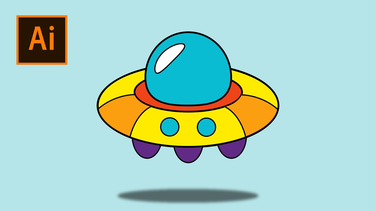 How To Draw a Spaceship Vector | Spaceship Illustration | Adobe illustrator Tutorial For Beginners