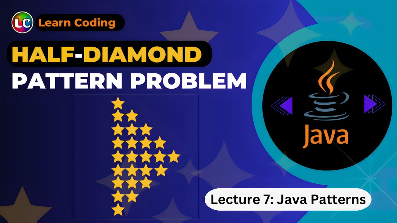 Half-Diamond Pattern in Java | Learn Coding