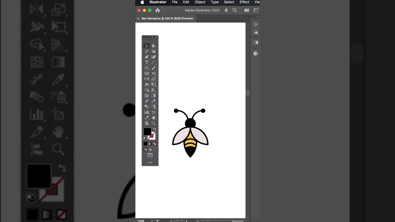 How To Create Bee Logo  #adobeillustratortipsandtricks #howtocreatelogo #viralshorts