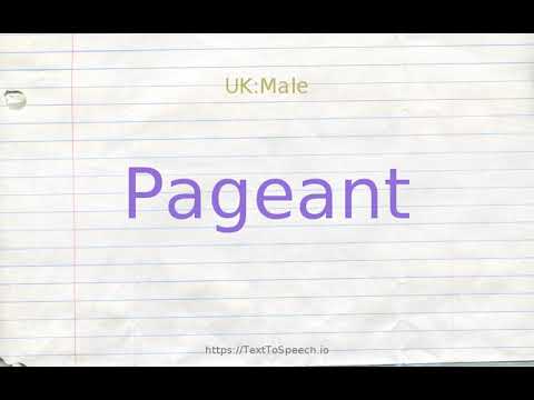 How to pronounce pageant