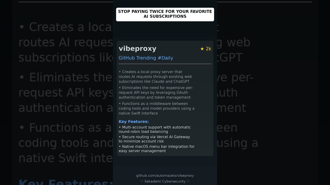 GitHub Trending Repositories: automazeio/vibeproxy 🇬🇧