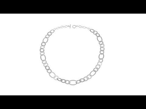 Sevilla Silver Polished Oval Link 24" Necklace