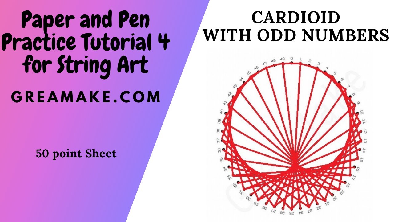 String Art Practice Paper Pen CARDIOID Patterns Math STEM Activity Tutorial 4