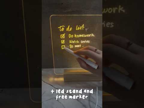 Led Message Board - 3D Acrylic Writing Board with pens 9x8 Inches (22 x ...