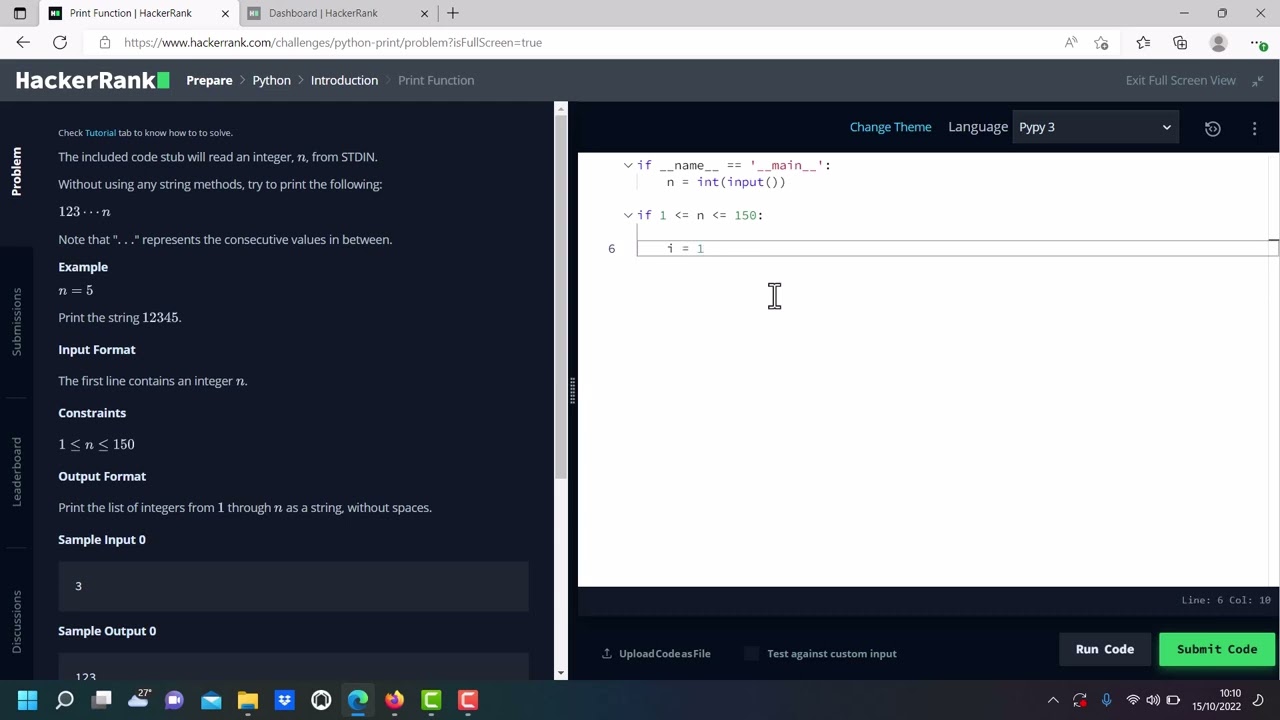 HackerRank Python No.7 Print Function with arguments