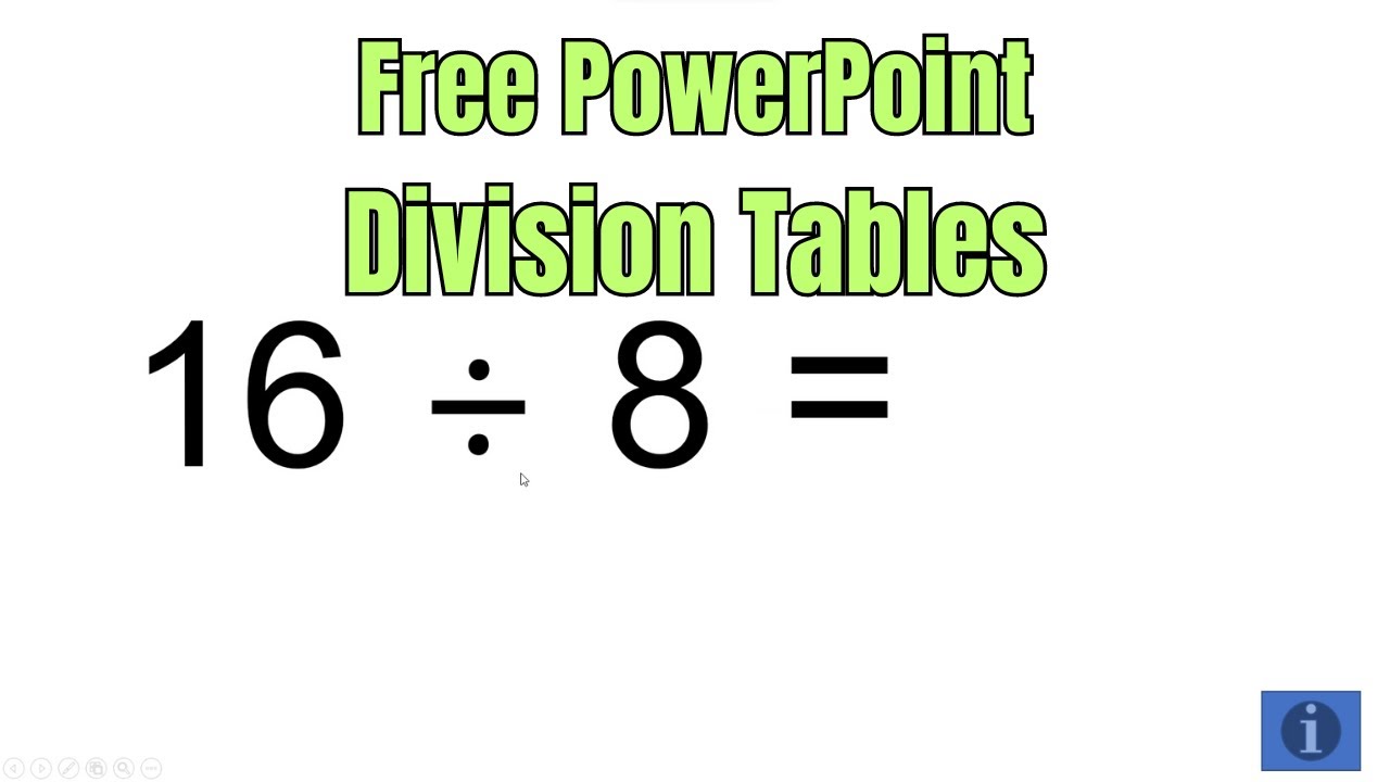 Free PowerPoint for Teaching or Reviewing the Division Tables