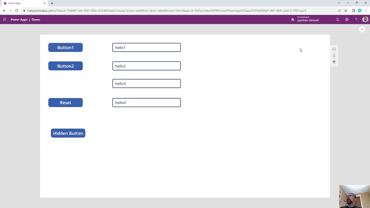 PowerApps - Hidden Buttons for Shared Global Function (Avoid Duplicate Code)