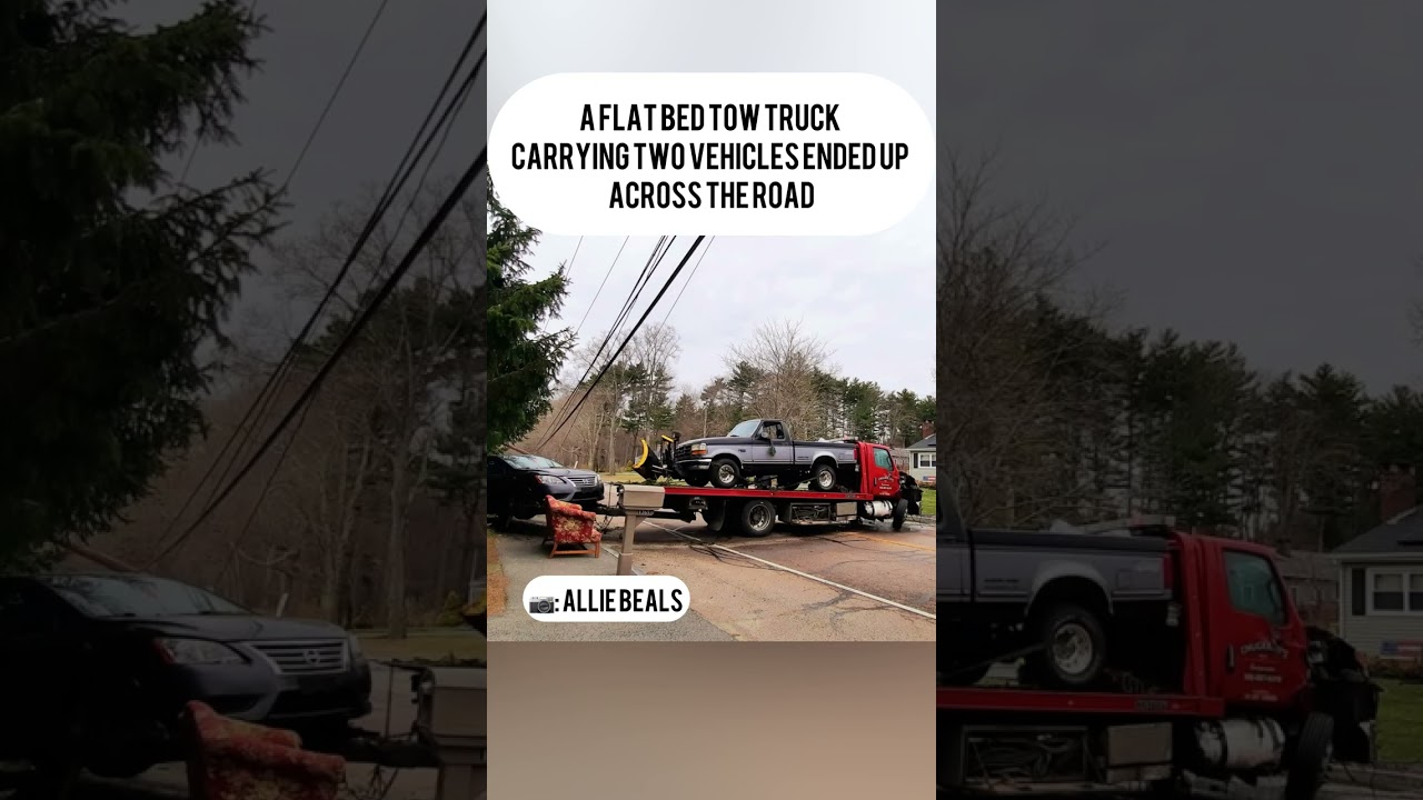 Truck tears down poles, punts hydrant