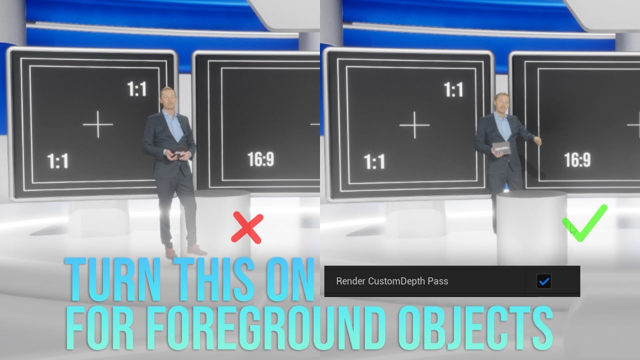 Fix objects not rendering in front of talent/billboard in Aximmetry
