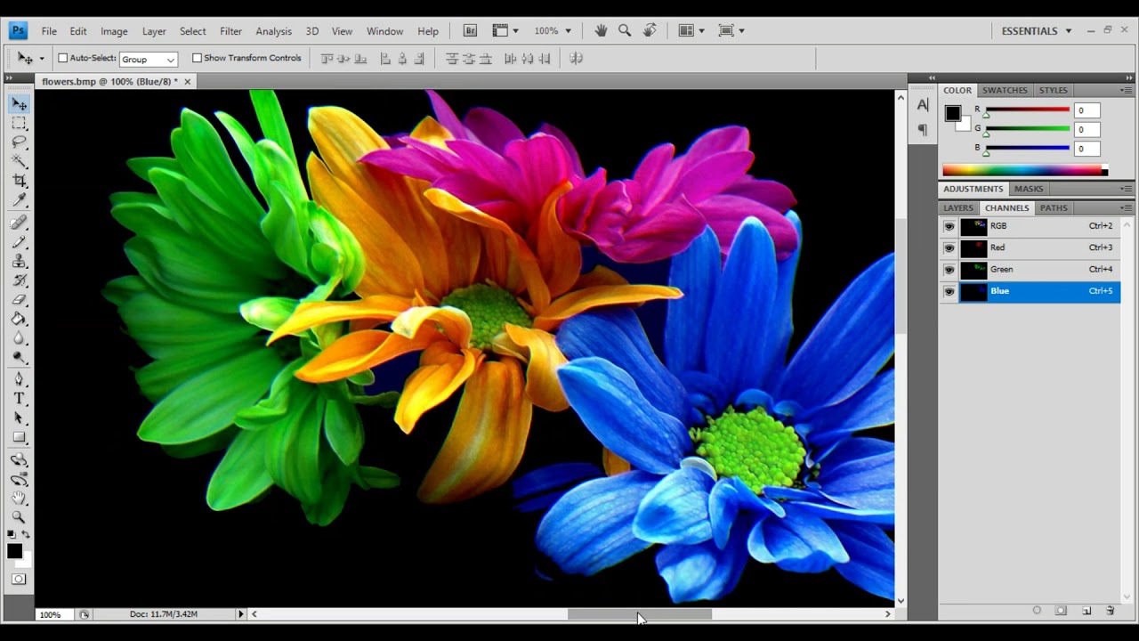 Additive Color Mixing: RGB Channels